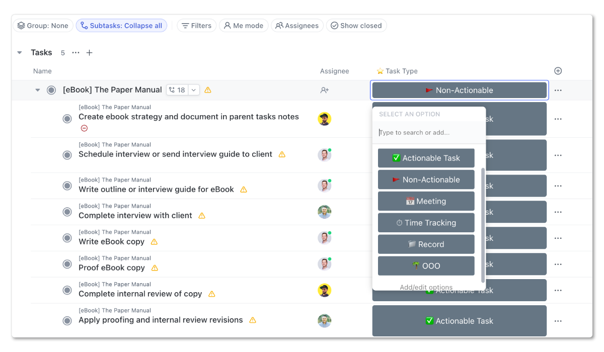 How to Best Use ClickUp's Custom Task Types